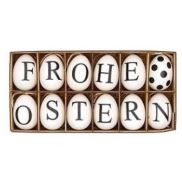 buttinette Eier "Frohe Ostern", 6 cm, 12 Stück