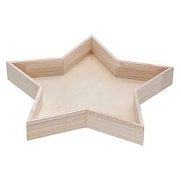 buttinette Tablett "Stern" aus Holz, 40 cm