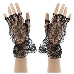 buttinette Spitzen-Handschuhe, schwarz