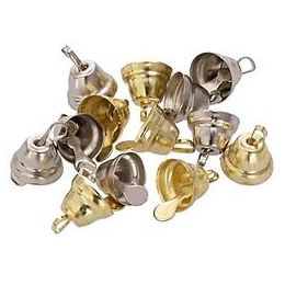 buttinette Metall-Glöckchen, silber-gold, 1,2 cm, 48 Stück