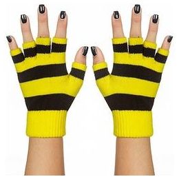 buttinette Strick-Handschuhe, gelb/schwarz