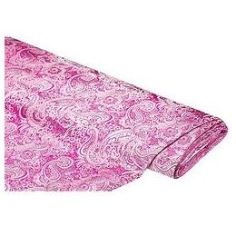 buttinette Jacquard "Blumen/Paisley", pink/silber