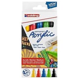 Edding Acrylmarker-Set medium, Basic, 5 Stifte