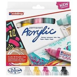 Edding Acryl 3D Double Liner-Set, basic, 5 Stifte