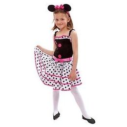 buttinette Mäuschen-Kostüm für Kinder, pink/schwarz/weiß