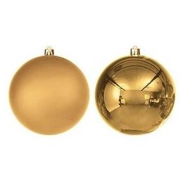 buttinette Weihnachtskugeln aus Kunststoff, gold, 10 cm Ø, 4 Stück