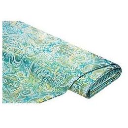 buttinette Jacquard "Blumen/Paisley", türkis/gold