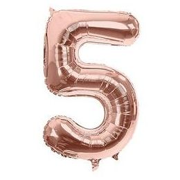 buttinette Folienballon "5", rosé, 86 cm