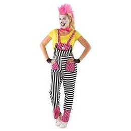 buttinette Clown-Latzhose, schwarz/weiß/pink