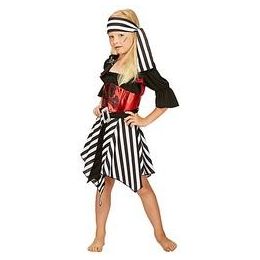 buttinette Piratin-Kostüm für Kinder, schwarz/rot