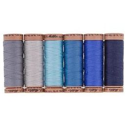 Mettler Silk Finish Cotton "Blau/Grau", Stärke: 40, Inhalt: 6x 150 m