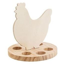 buttinette Eierhalter "Huhn" aus Holz, 20 cm Ø