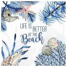 buttinette Papierservietten "Life is better at the Beach", 33 x 33 cm, 20 Stück