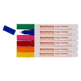 buttinette Acryl-Painter "Grundfarben", Stärke: 2 mm, 6 Stifte