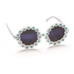 buttinette Brille "Blumen", blau