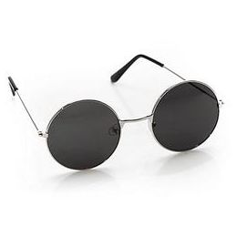 buttinette Brille "Hippie", 5 cm Ø, schwarz