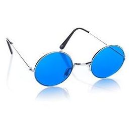 buttinette Brille "Hippie", 4,5 cm Ø, blau