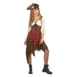 buttinette Piratin-Kleid für Damen, braun/rot