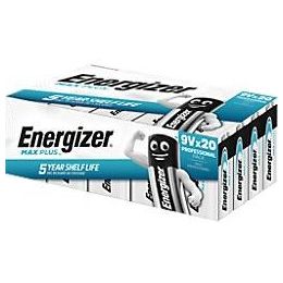 Energizer 9 V Alkali-Batterien Max Plus 6LR61 20 Stück