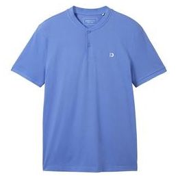 Tom Tailor DENIM Herren Basic Poloshirt mit Bomberkragen, blau, Uni, Gr. XL