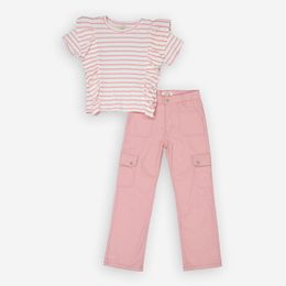 TK Maxx Zweiteiliges rosafarbenes Set aus Oberteil & Cargo-Jeans