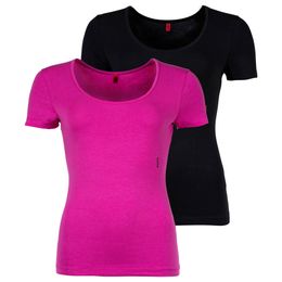 Hugo Damen T-Shirt, 2er Pack - T-Shirt RN, Unterziehshirt, Rundhals, Baumwolle, einfarbig, pink, XL