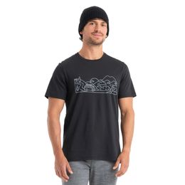 Icebreaker Tencel™ Cotton T-Shirt Combi Ski Trip - Mann - Black - Größe L