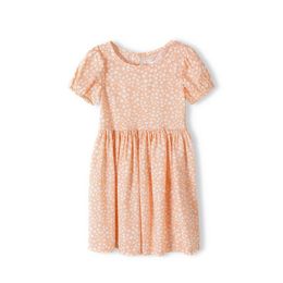 MINOTI Kleid M&auml;dchen Gr&ouml;&szlig;e 80/86 apricot / wei&szlig;