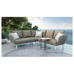 Sofanella Designer Gartenlounge KANADA Stoff Ecksofa Gartensofa - Beige