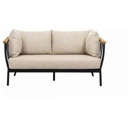 Sofanella Modernes Gartensofa LISSABON 2-Sitzer Stoff Couch Sofa - Beige