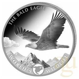 Mendler 1 Unze Silbermünze Kongo World ́s Wildlife - Weißkopfseeadler 2021