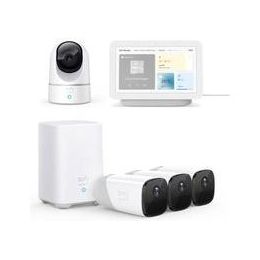 Thule eufyCam 2 Pro 3+1 Kit Kamera-Set + Google Nest Hub (2. Generation) + eufy Solo IndoorCam Pan & Tilt