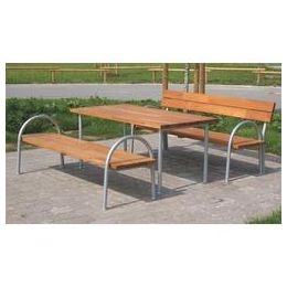 Gartenbank Duluth - 3-Sitzer mit Lehne für die Terrasse aus Metall und Robinie - 200 cm