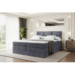 ALTDECOR Boxspringbett OHIO KING (Multipocket-Matratze H4 und H3 Matratze Bonellfederung Topper Kopfteil)