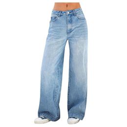 KIKI Haremshose Baggy Low Jeans Breites Bein Denim Hosen Aesthetic Vintage Jeanshosen