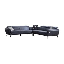 JVmoebel Ecksofa Robustes Graues Stoffsofa Designer L-Form Sofa Wohnzimmer Polster