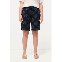 Ulla Popken Jeansshorts Jersey-Shorts Muschel-Stickerei Biobaumwolle