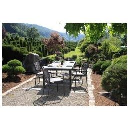 Acamp Gartenset 5-tlg. Metall/Glas/ Textil/Kunststof/Holzwerkstoff