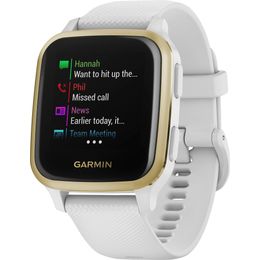Smartwatch Garmin "VENU SQ" Smartwatches weiß (weiß, weißgold) Fitness-Tracker
