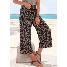 Culotte Lascana Gr. 40, N-Gr, schwarz (schwarz, sand bedruckt) Damen Hosen Strandhosen
