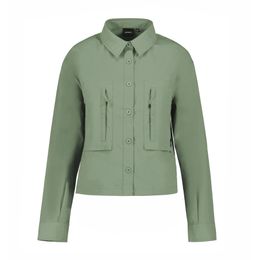 Blusenshirt Icepeak "D BLOUSON MOLINE" Gr. 38, grün (antique green) Damen Shirts Blusenshirts