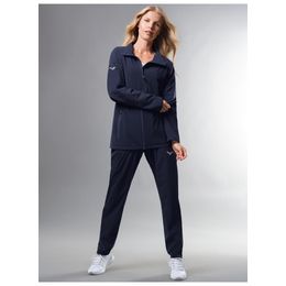 Jogginganzug TRIGEMA "TRIGEMA Bequemer für Sport und Freizeit" Gr. L, blau (navy) Damen Sportanzüge