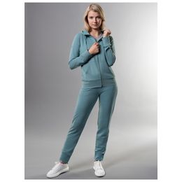 Jogginganzug TRIGEMA "TRIGEMA Jogginganzug" Gr. XXL, grün (seegras) Damen Sportanzüge