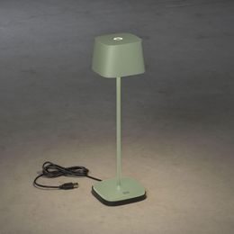 LED Tischleuchte Konstsmide "Capri" Lampen Gr. Ø 10 cm Höhe: 36 cm, grün (grün, grau) LED Tischlampen