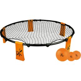 Volleyballnetz Sunflex "X-Ball, Volleyball Spiel im Garten oder Park, Trendspiel" Sport-Netze Gr. B/H/L: 90 cm x 20 cm x 90 cm, orange Spielbälle Wurfspiele