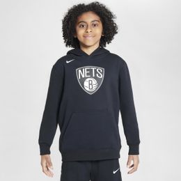 Brooklyn Nets Nike NBA-Fleece-Hoodie für ältere Kinder - Schwarz