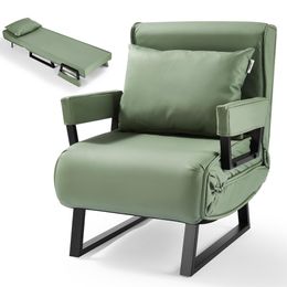 Makika Relaxliege Schlafsessel Schlafsofa Rio Kunstleder klappbar in Grün