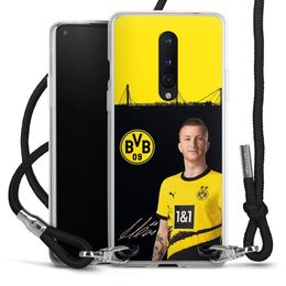 DeinDesign Handyhülle Borussia Dortmund Marco Reus BVB Marco Reus 23/24, OnePlus 8 Handykette Hülle mit Band Case zum Umhängen Cover mit Kette, weiß