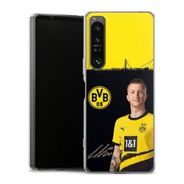 DeinDesign Handyhülle Borussia Dortmund Marco Reus BVB Marco Reus 23/24, Sony Xperia 1 IV Silikon Hülle Bumper Case Handy Schutzhülle, weiß