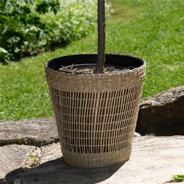 BOURGH Pflanzeinsatz MANDELA Pflanzenkorb 2er Set - ⌀ 25cm - aus Bambus und Seegras